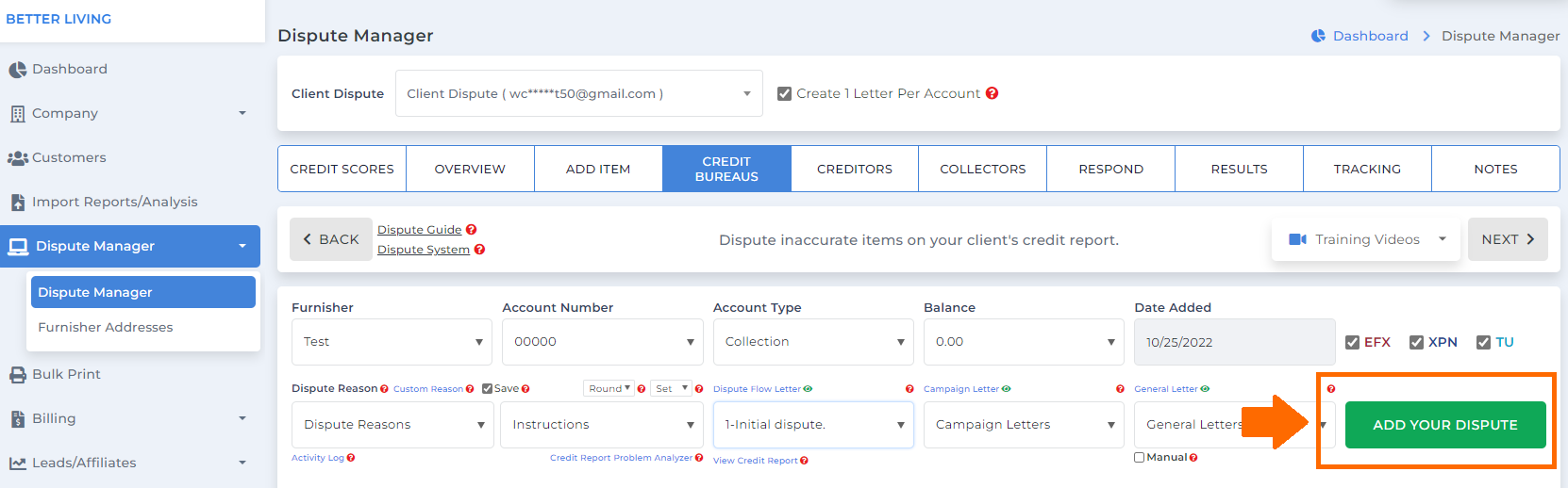 Creating Disputes for the Credit Bureaus Made Easy | Client Dispute Manager