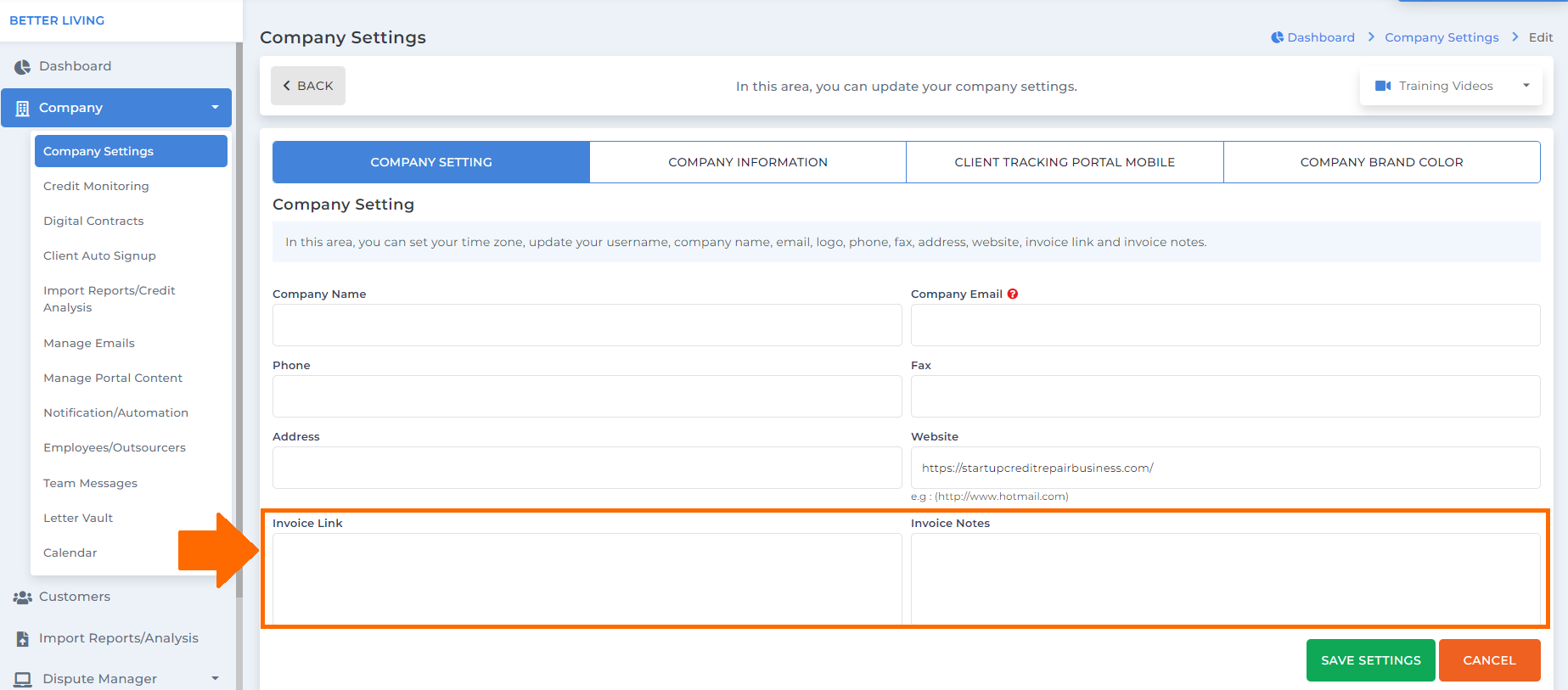 Credit Dispute Manager Software: Set Up Your Company Settings