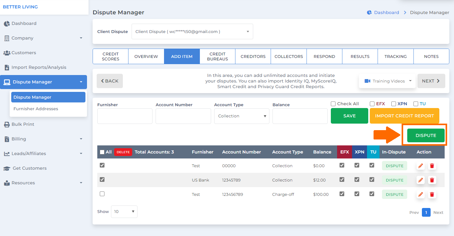 Making Your Dispute in the Client Dispute Manager Software