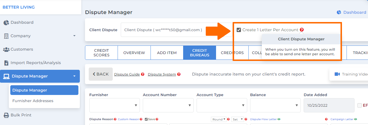Creating Disputes for the Credit Bureaus Made Easy | Client Dispute Manager
