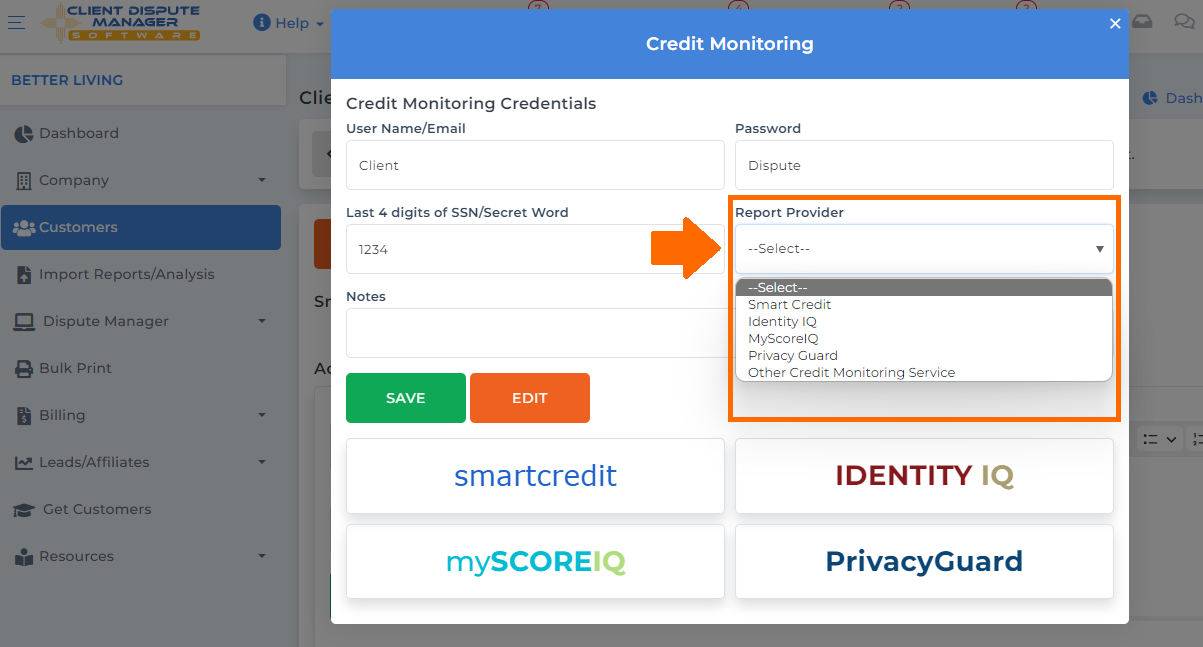 Client Dispute Manager Software Credit Monitoring Feature