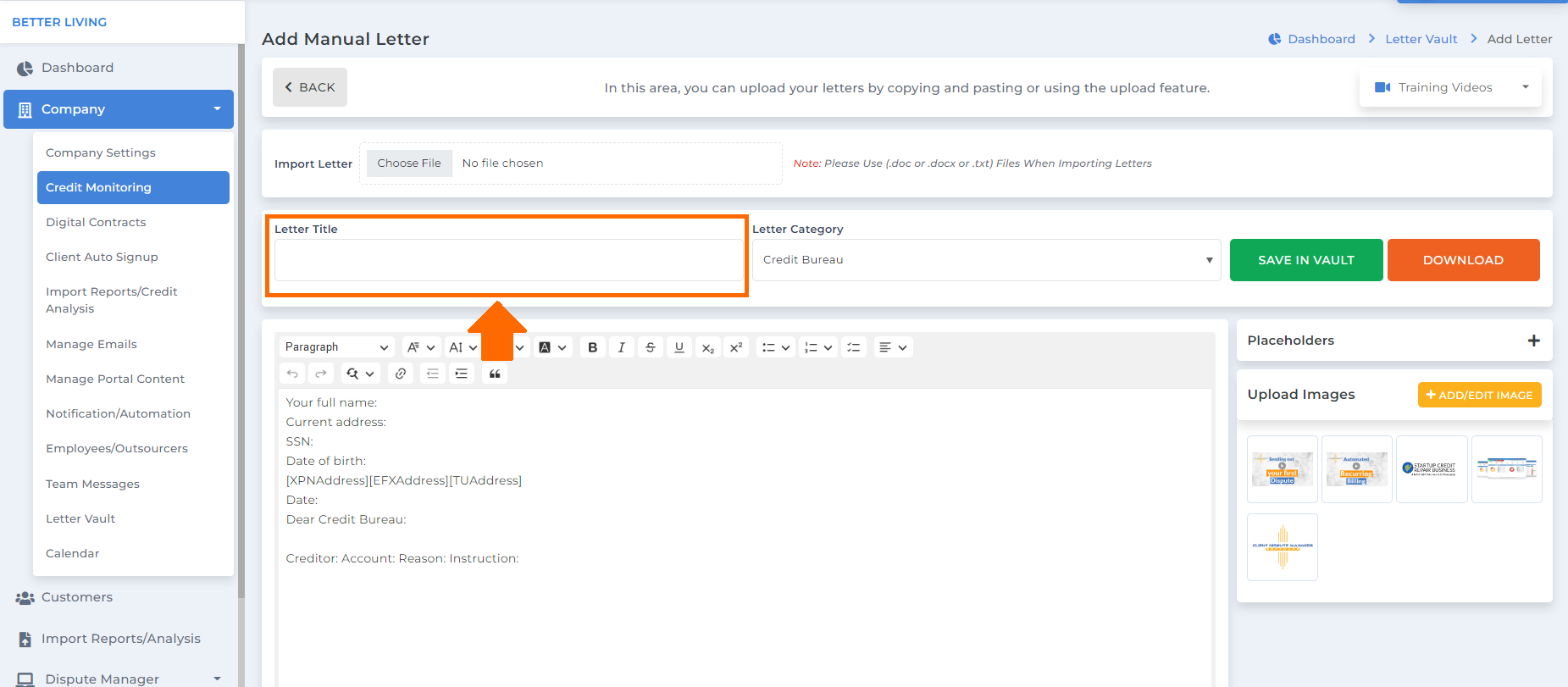 Credit Repair Business Plan: Manual Letters